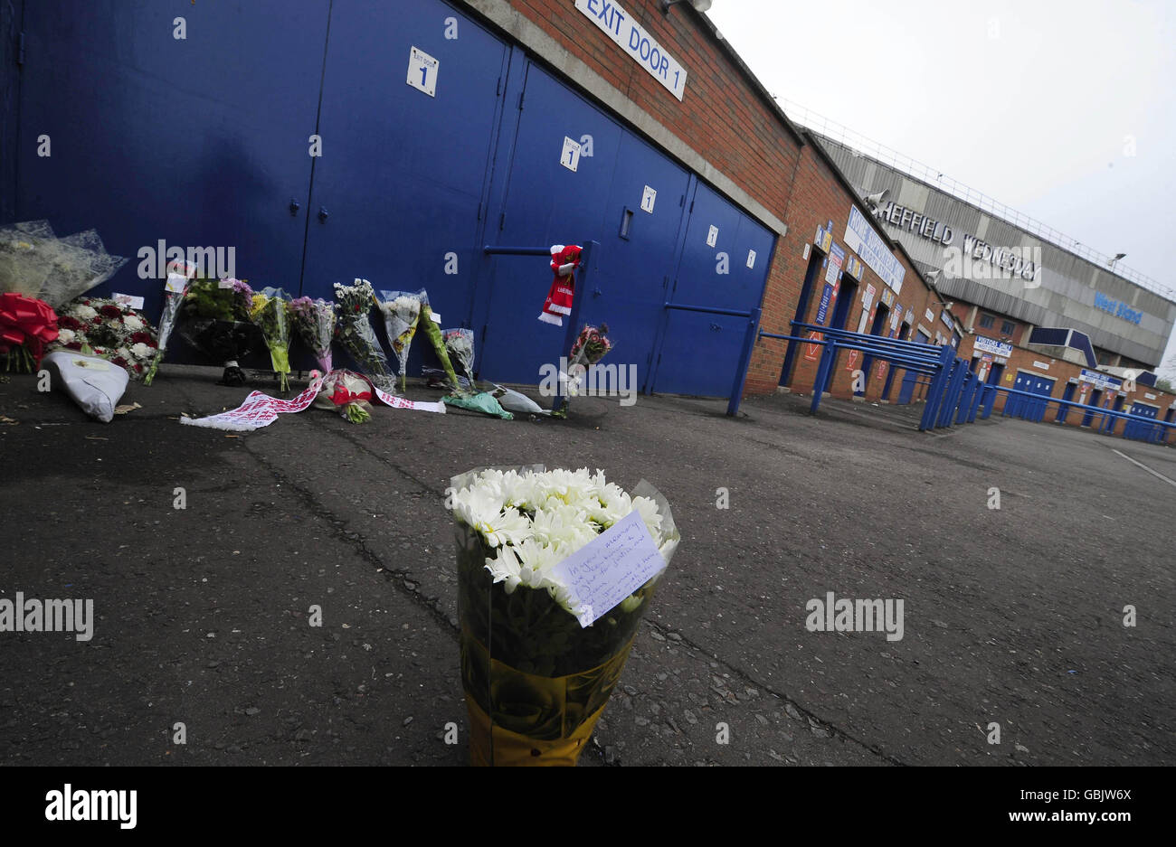 The Leppings Lane entrance to Sheffield Wednesday Football Ground where ...