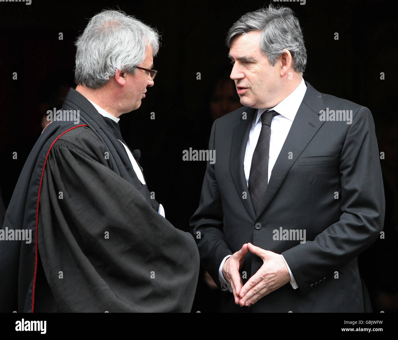 Prime Minister Gordon Brown (Right) with the Reverend Andrew Jolly ...