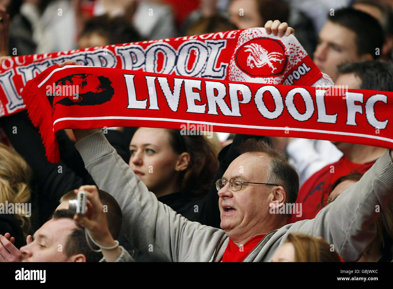 Liverpool fans during the memorial service at Liverpool's Anfield ...