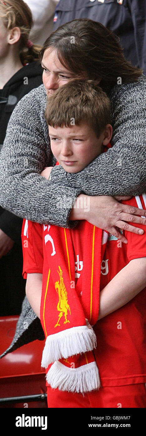 Liverpool fans during the memorial service at Liverpool's Anfield ...