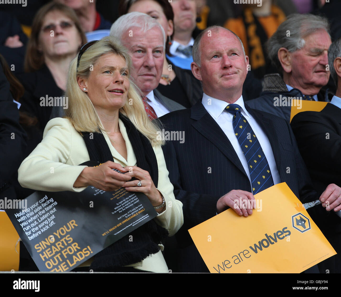 Wolverhampton Wanderers' Chairman Steve Morgan with his wife Didi (left ...