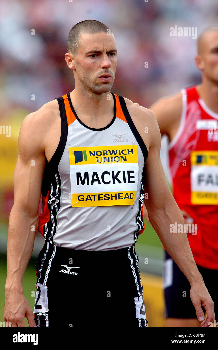 Great britains ian mackie after running the mens 400m hi-res stock ...