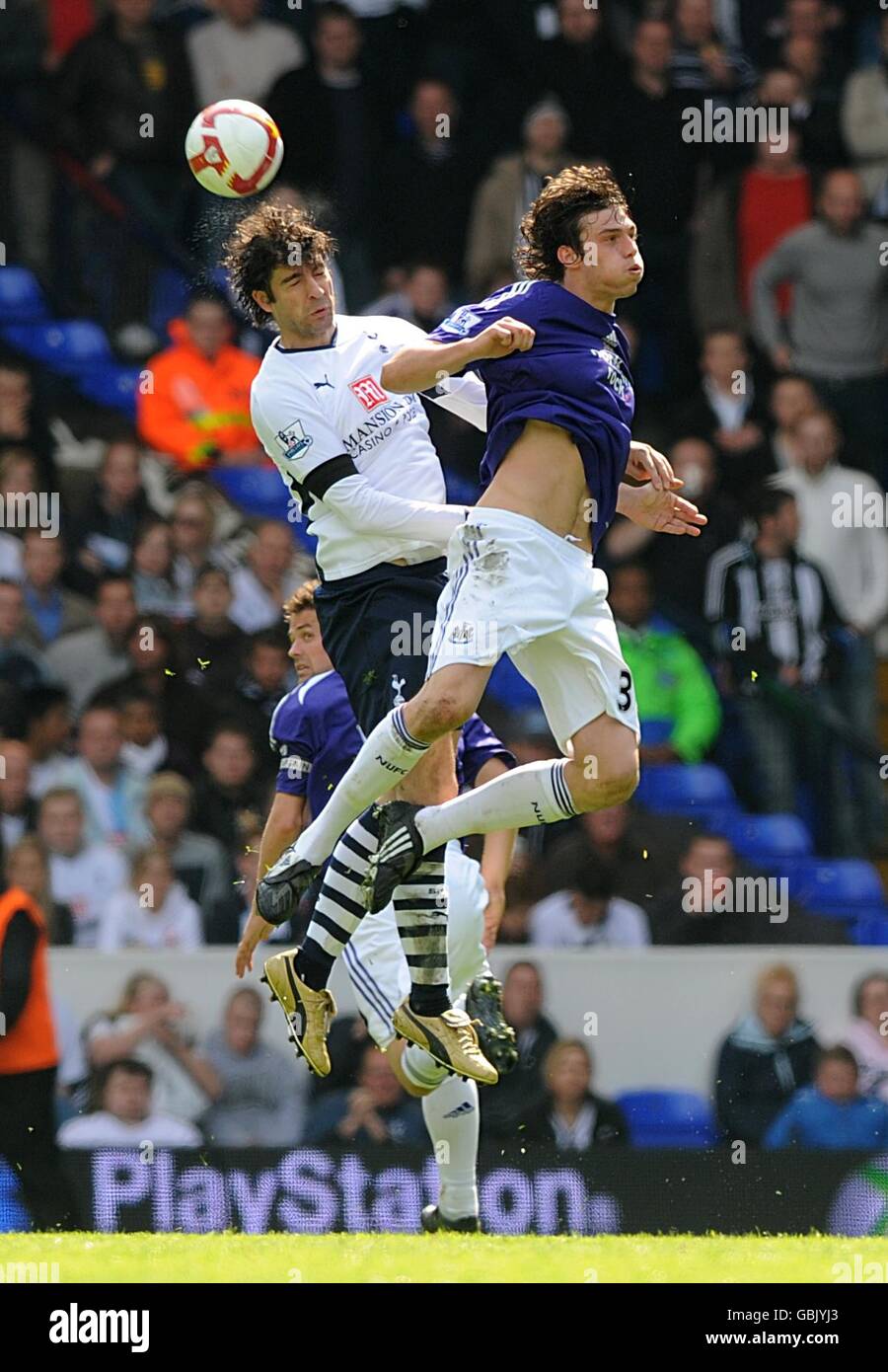 Tottenham Hotspurs' Vedran Corluka (left) and Newcastle United's Andrew ...