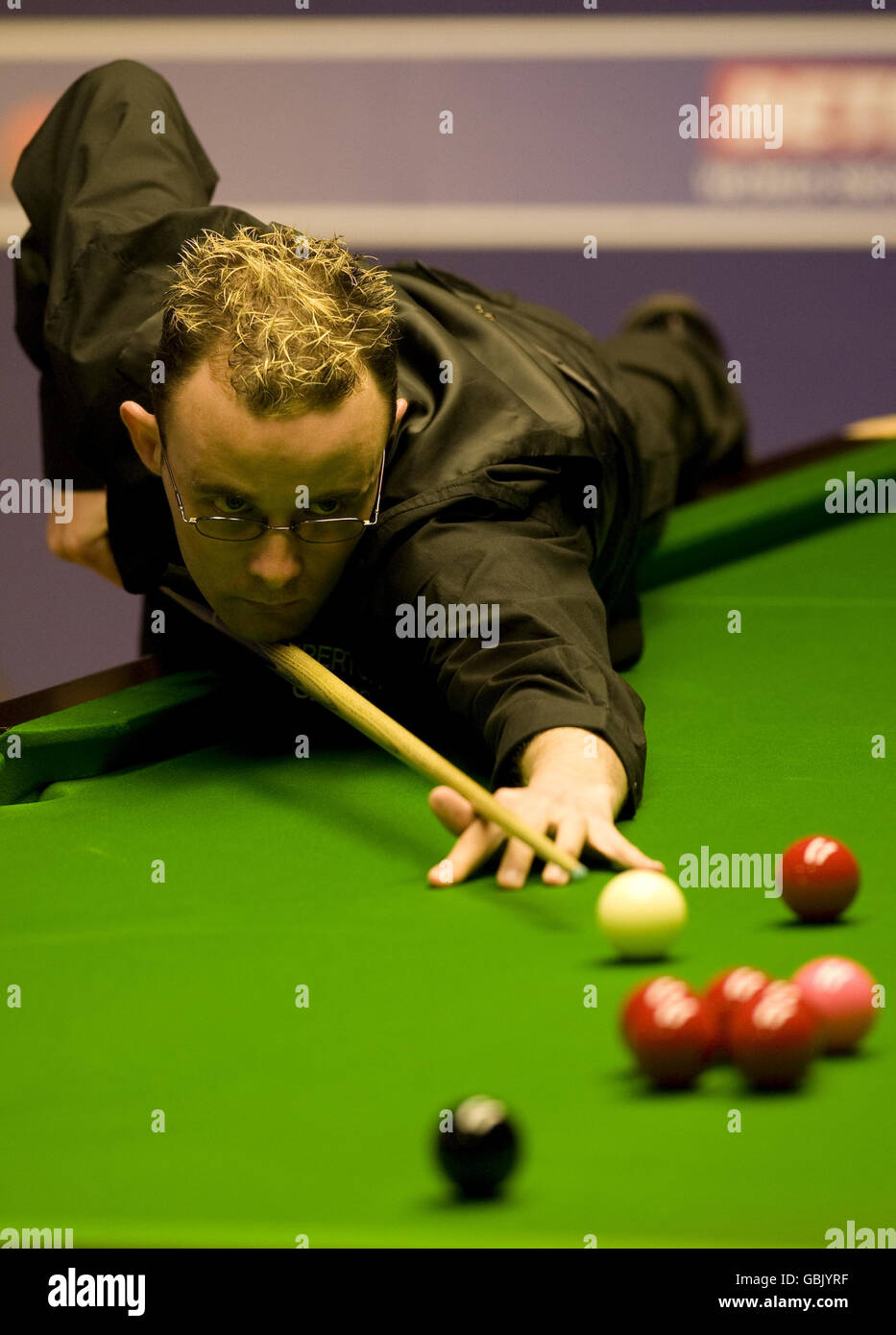 Martin Gould in action against Mark Herbert during the Betfred.com ...
