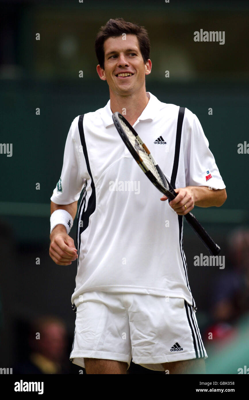 Tennis - Wimbledon 2004 - Third Round - Tim Henman v Hicham Arazi Stock ...