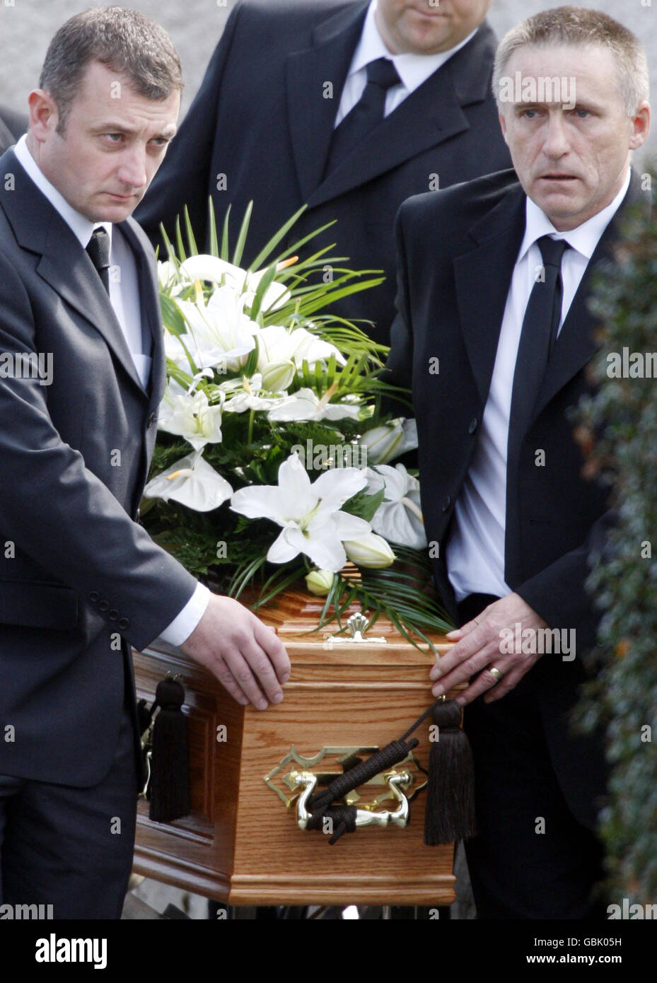 The coffin of 27-year-old Stuart Wood who died in the North Sea ...