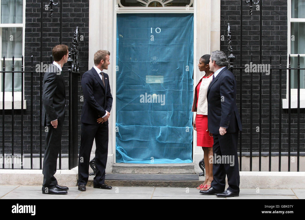 Andy Murray (far left), David Beckham (centre left) and Denise Lewis ...