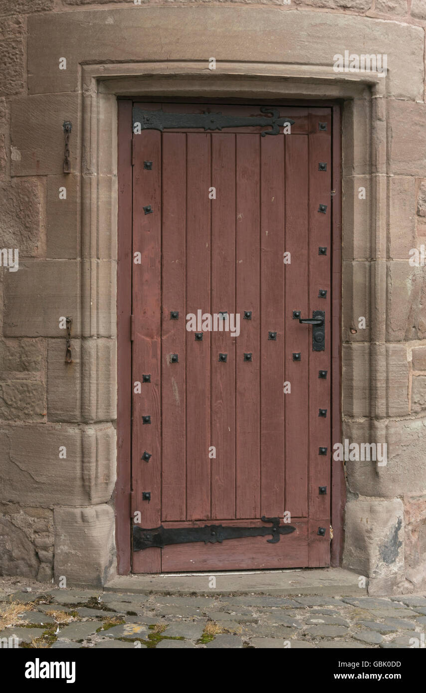 Detail of reproduction medieval door, The Fair Maid's House, Curfew Row ...