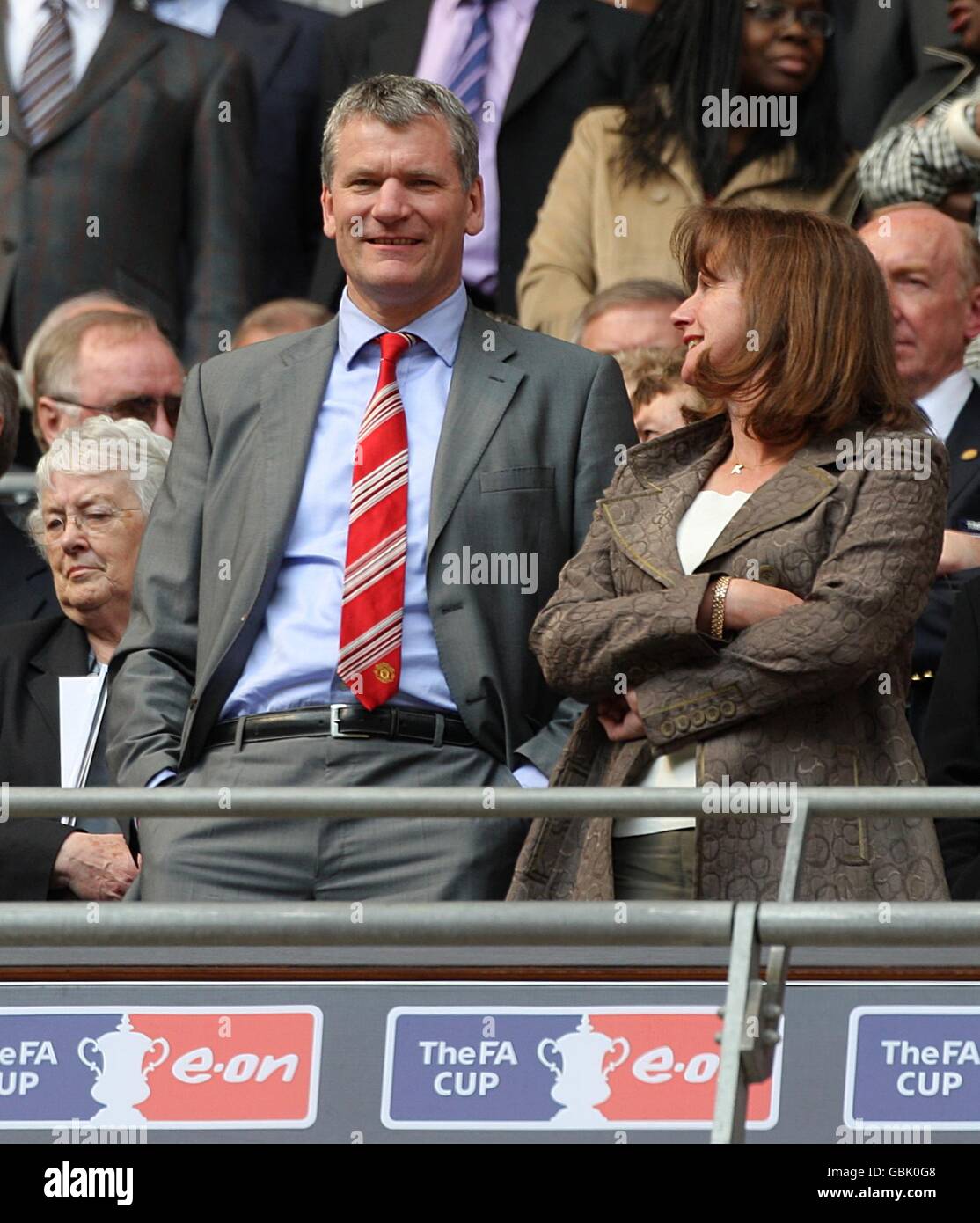 Manchester united chief executive david gill in the stands hi-res stock ...