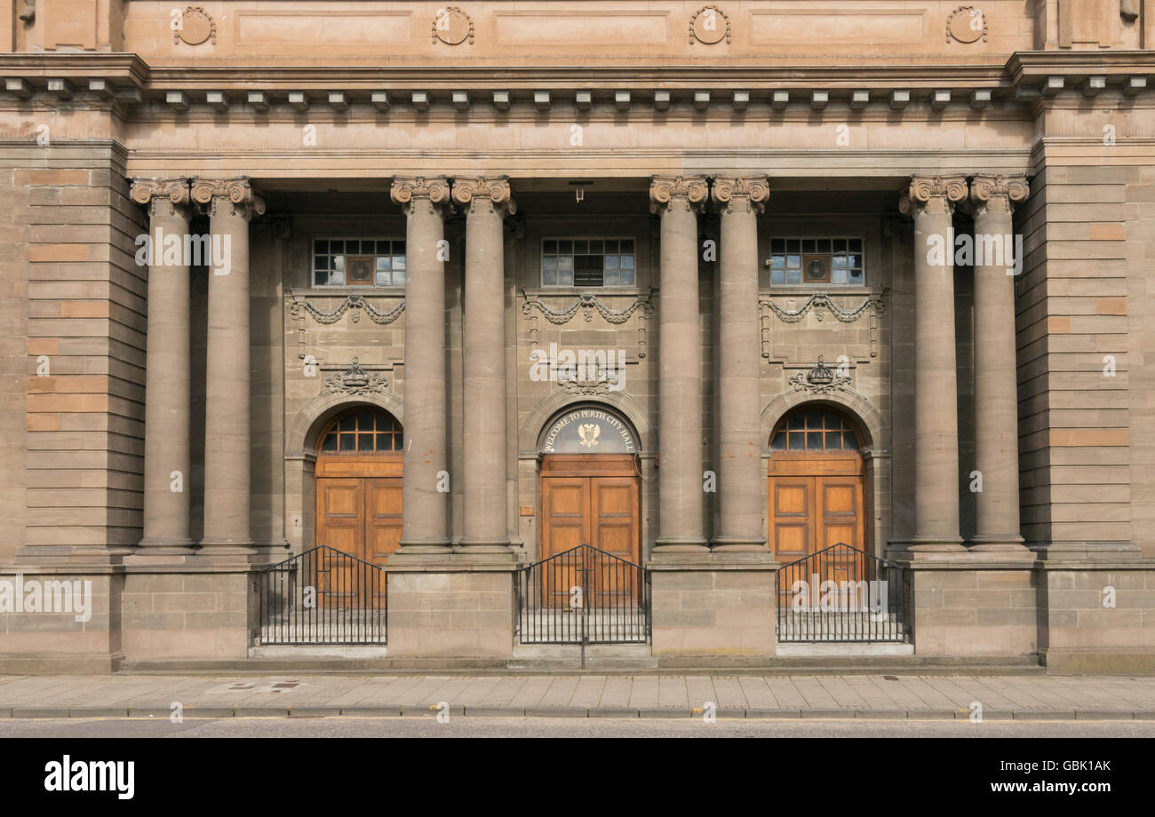 Main entrance, Perth City Hall,Perth,Scotland,UK Stock Photo - Alamy