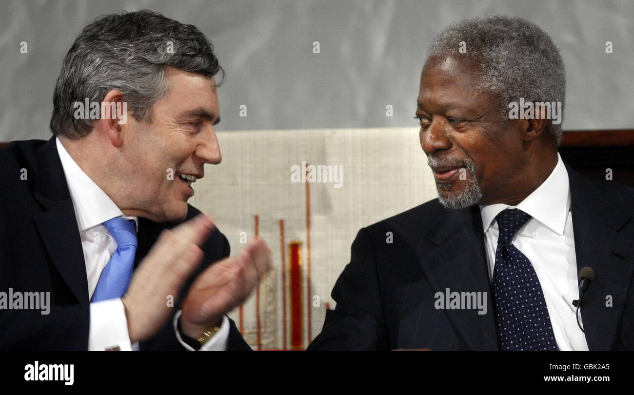 Prime Minister Gordon Brown and former United Nations Secretary-General ...