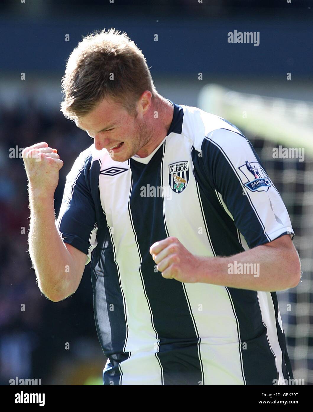 West Bromwich Albion's Chris Brunt celebrates scoring his sides second ...