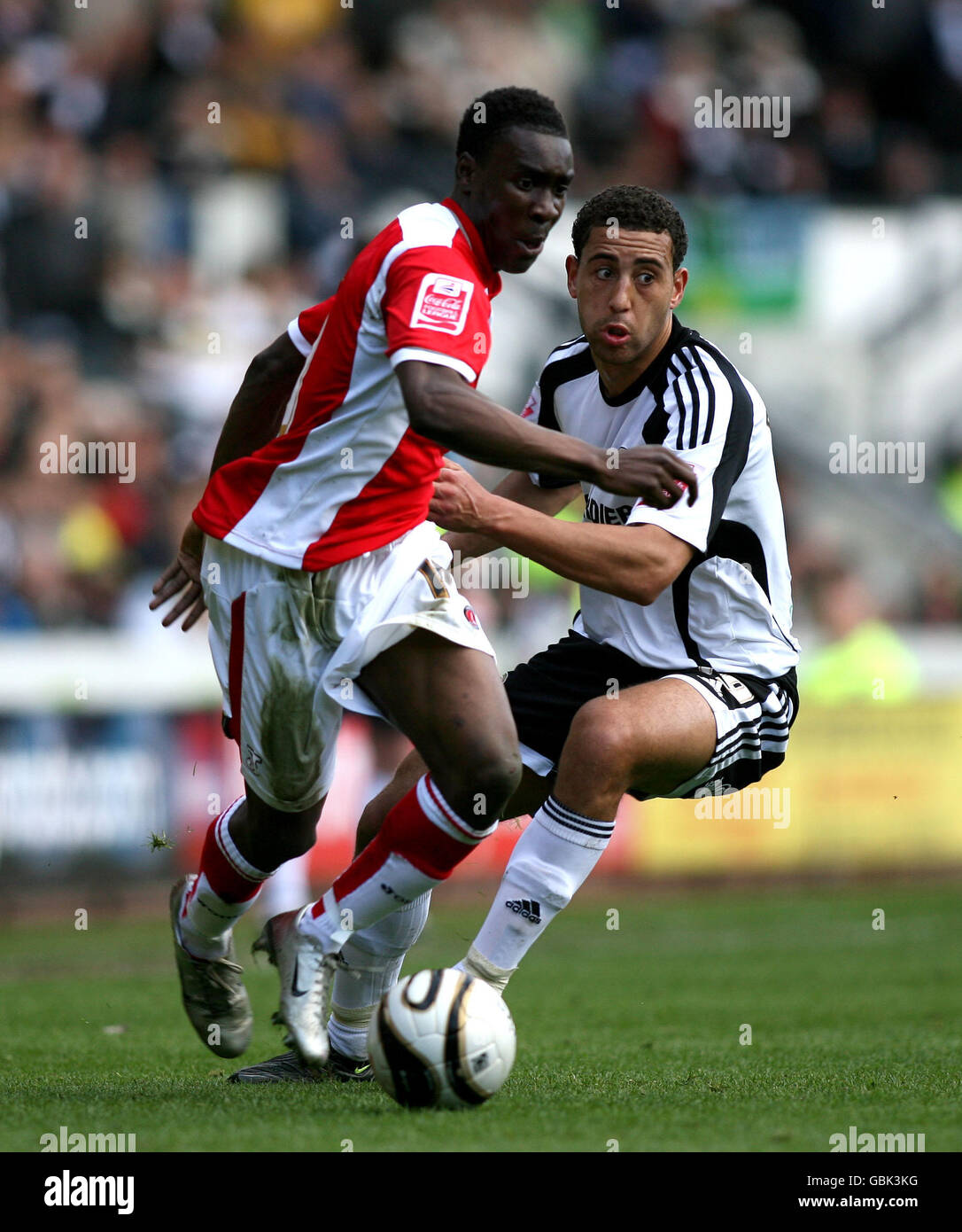 Derby County's Lewin Nyatanga and Charlton Athletic's Lloyd Sam during ...