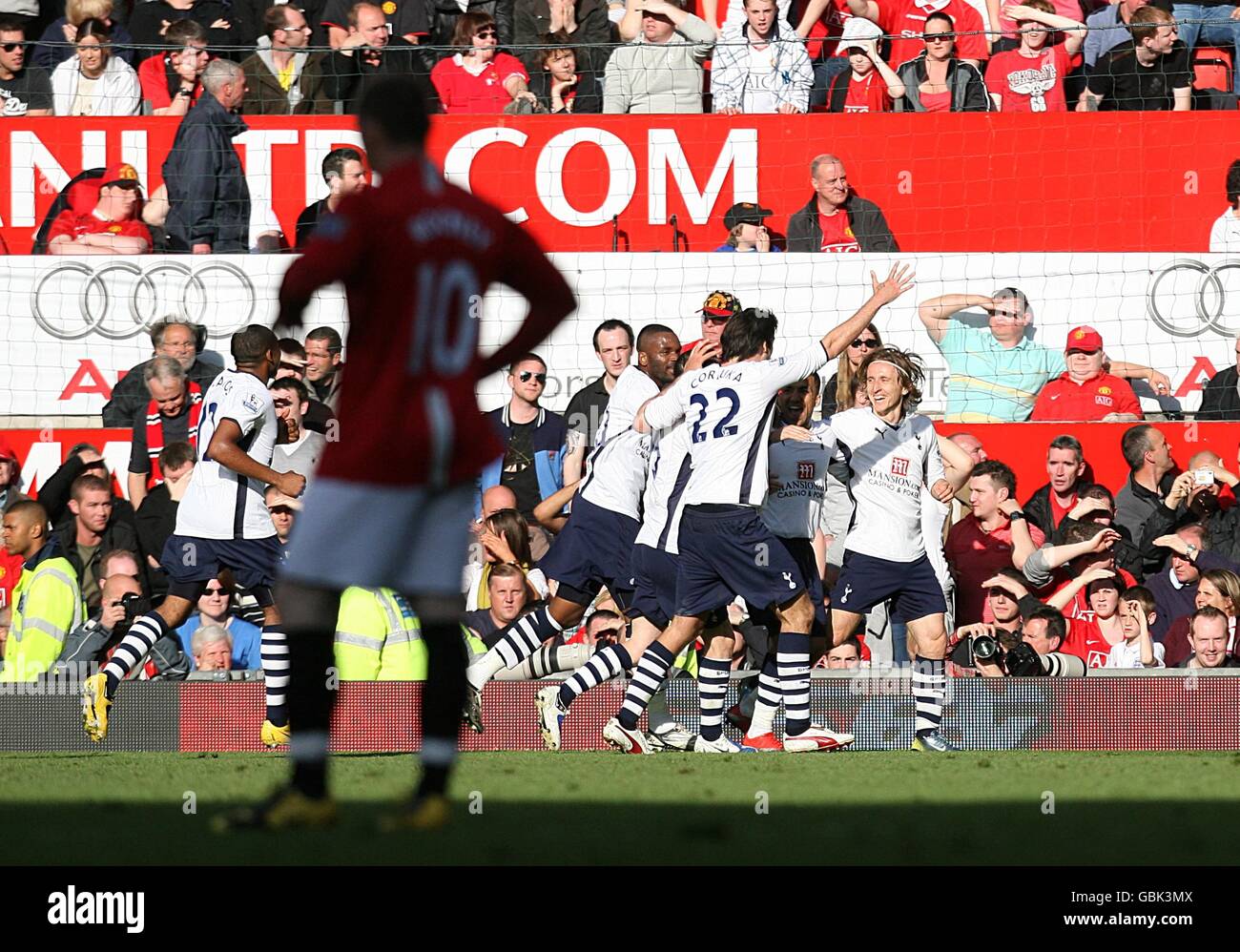 Tottenham Hotspur's Luka Modric (right) celebrates with his team mates ...