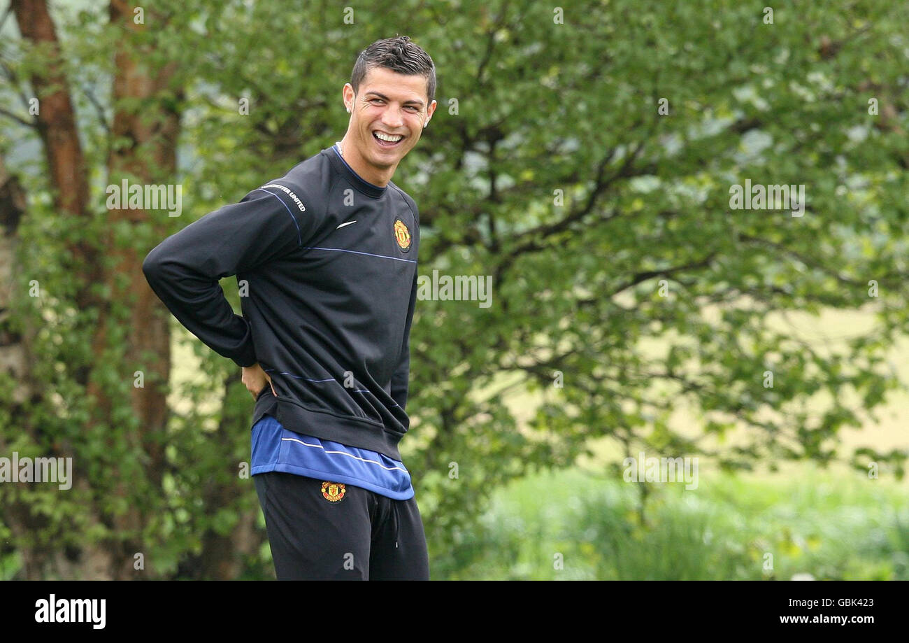 Manchester uniteds cristiano ronaldo training session carrington ...