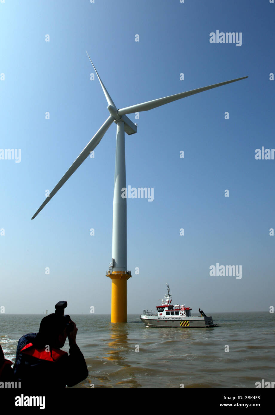 Stock image of Gunfleet Sands Windfarm under construction seven miles ...