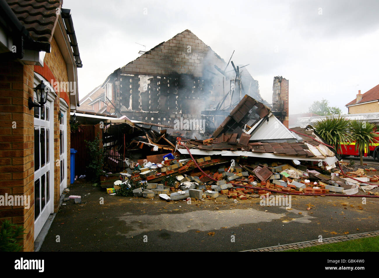A general view of the scene in Sittingbourne, Kent, after an explosion ...
