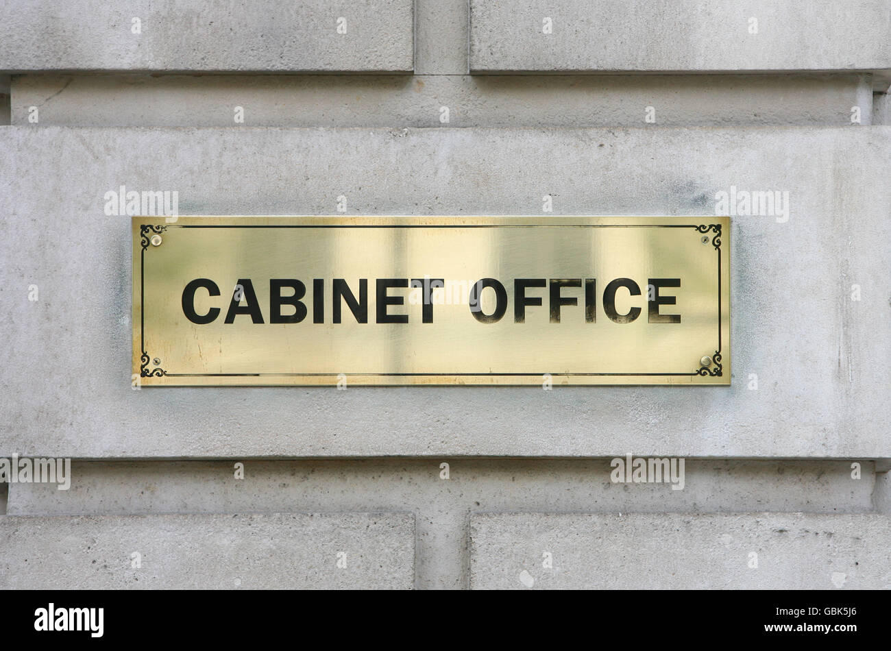 A sign for the Cabinet Office, one of two such offices situated on ...