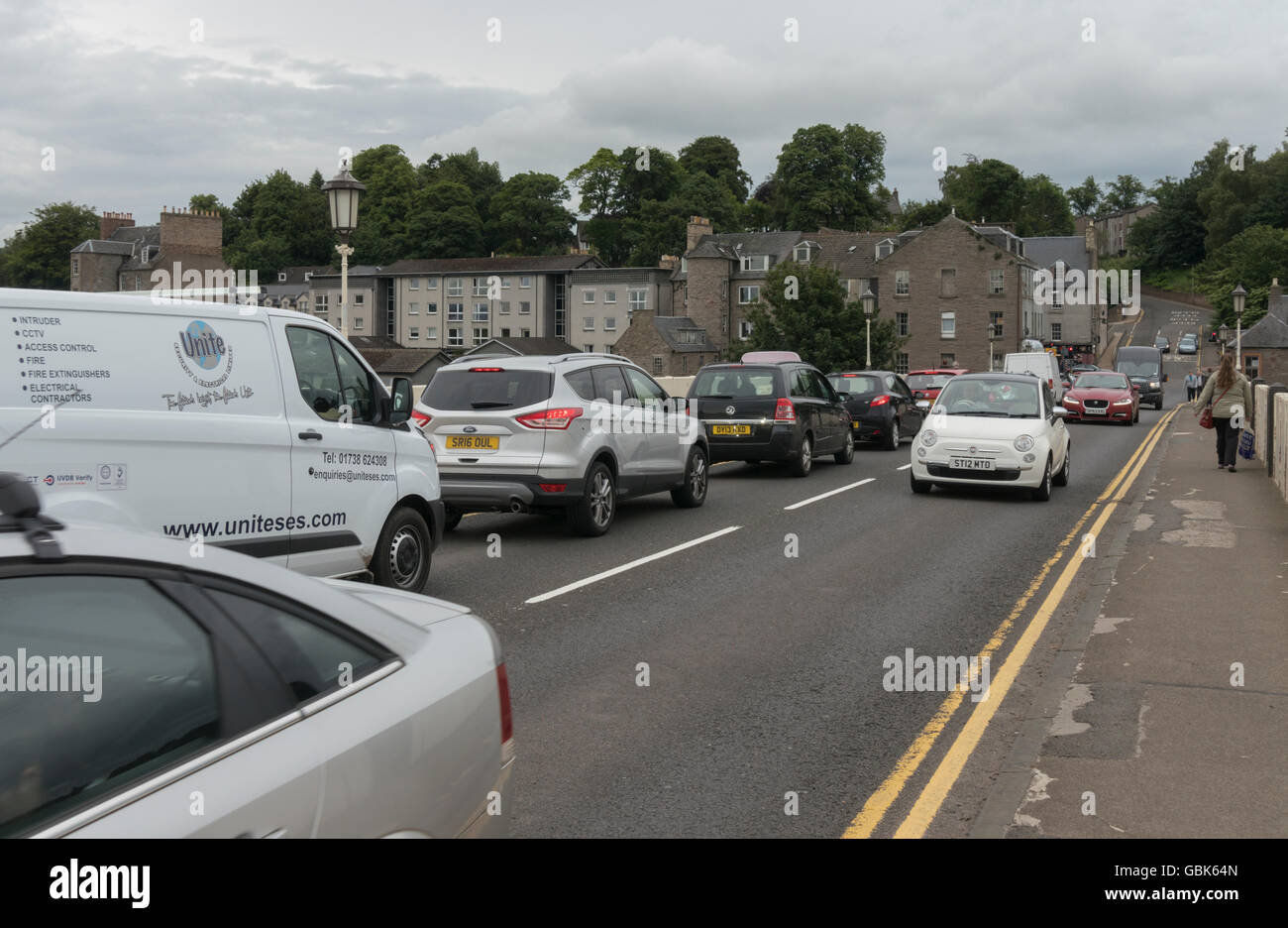 Heavy traffic congestion,Perth,Scotland,UK Stock Photo - Alamy