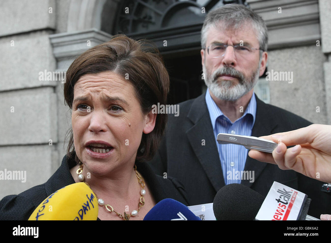 Sinn Fein President Gerry Adams and MEP Mary Lou McDonald launch the ...