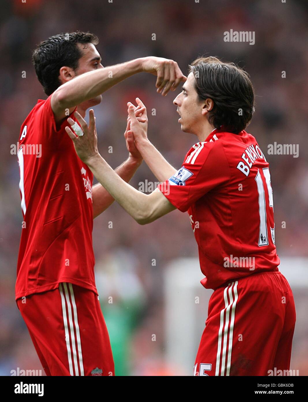 Liverpools yossi benayoun right his sides goal of the game hi-res stock ...