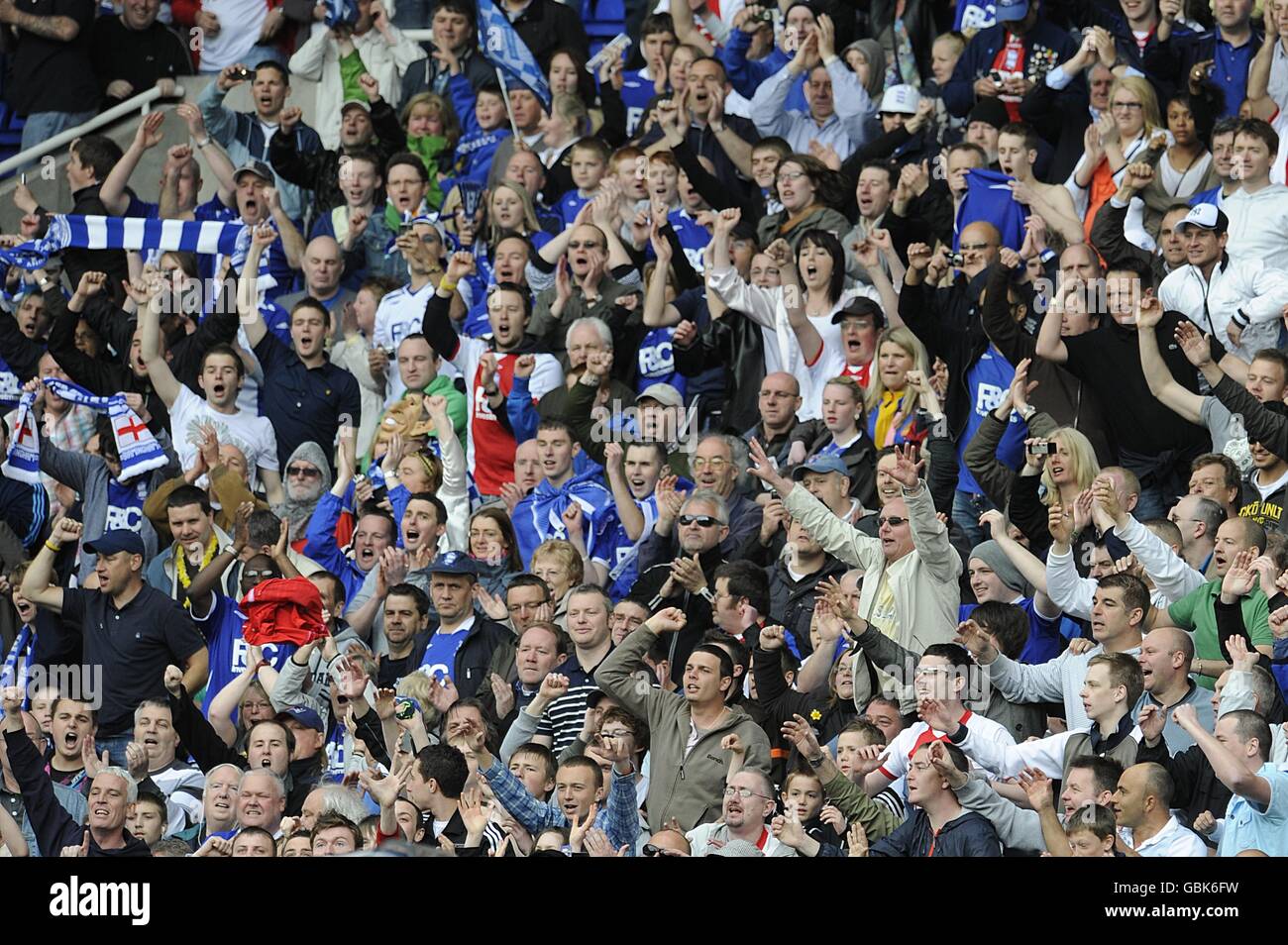 Birmingham City fans in the stands celebrate their promotion after the ...