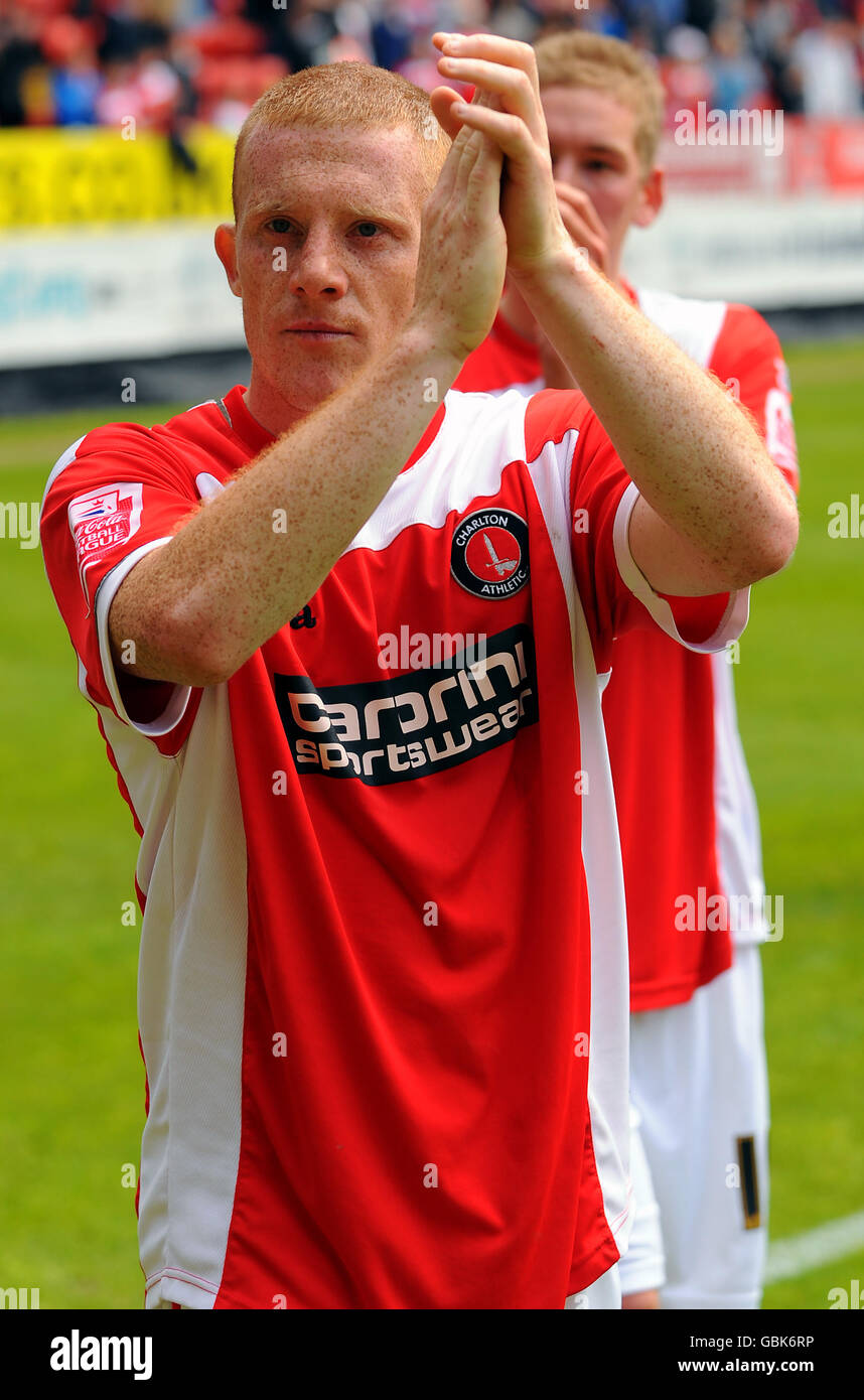 Charlton Athletic's Nicky Bailey applauds the fans at the end of the ...