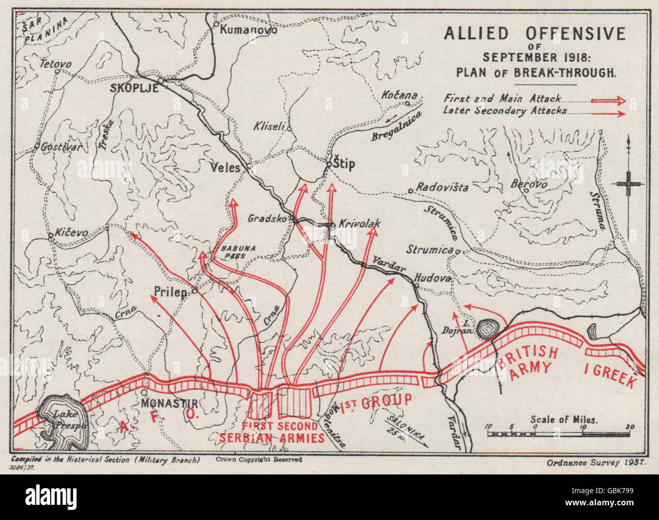 FIRST WORLD WAR: Vardar Offensive, September 1918. Macedonia, 1937 ...