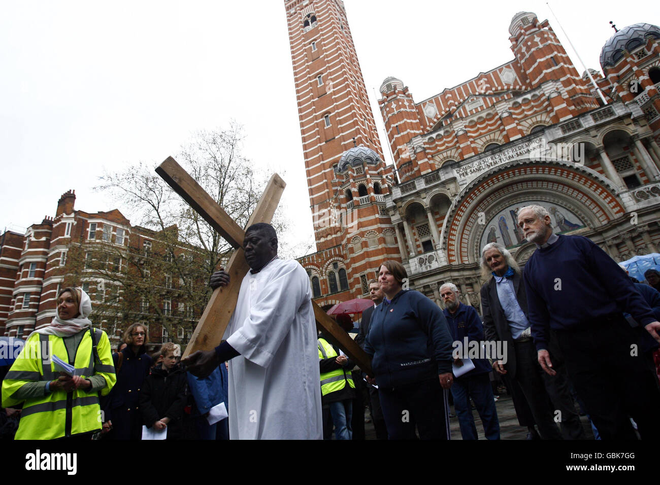 The traditional Good Friday procession leaves Westminster Cathedral in ...