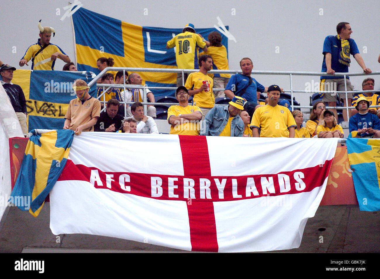Football euro 2004 fans flag flags hi-res stock photography and images ...