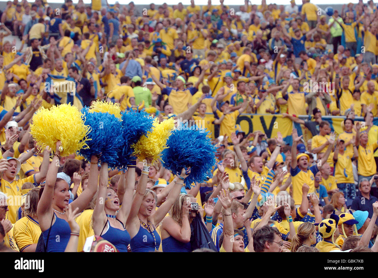 Sweden fans soak up the atmosphere at the Dragao stadium Stock Photo ...