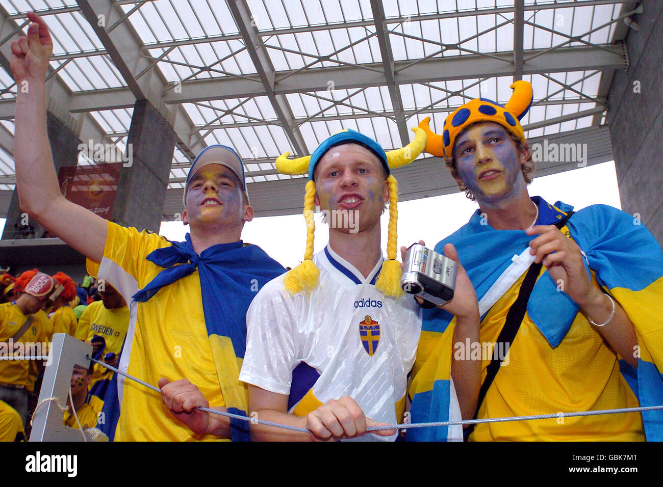 Sweden fans soak up the atmosphere at the Dragao stadium Stock Photo ...