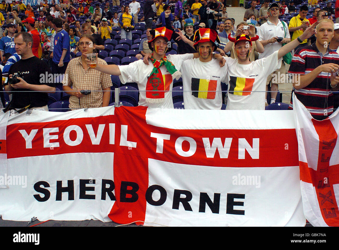 Football euro 2004 flags st georges flags hi-res stock photography and ...