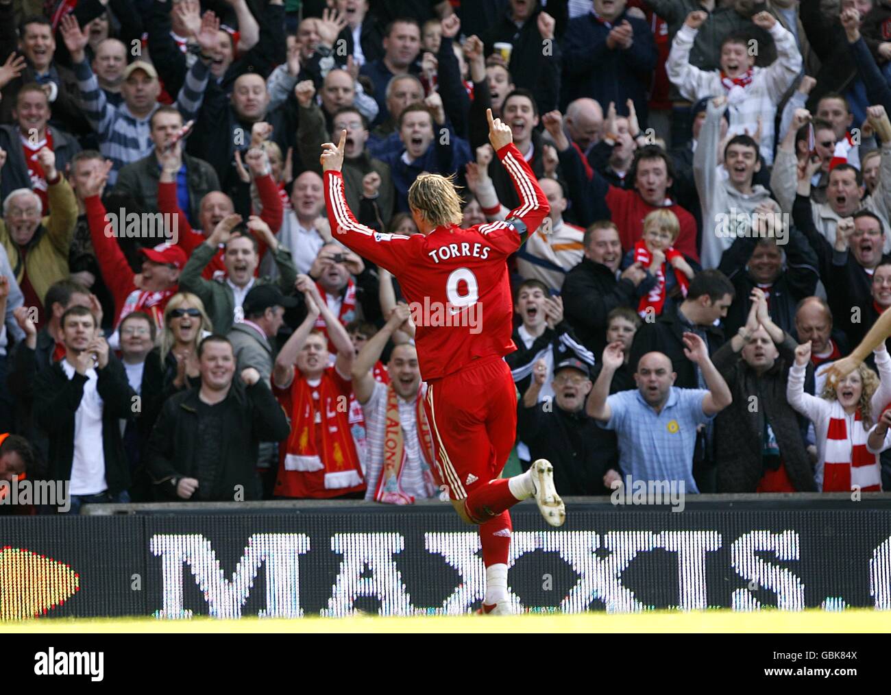Liverpools fernando torres celebrates after scoring the first goal hi ...