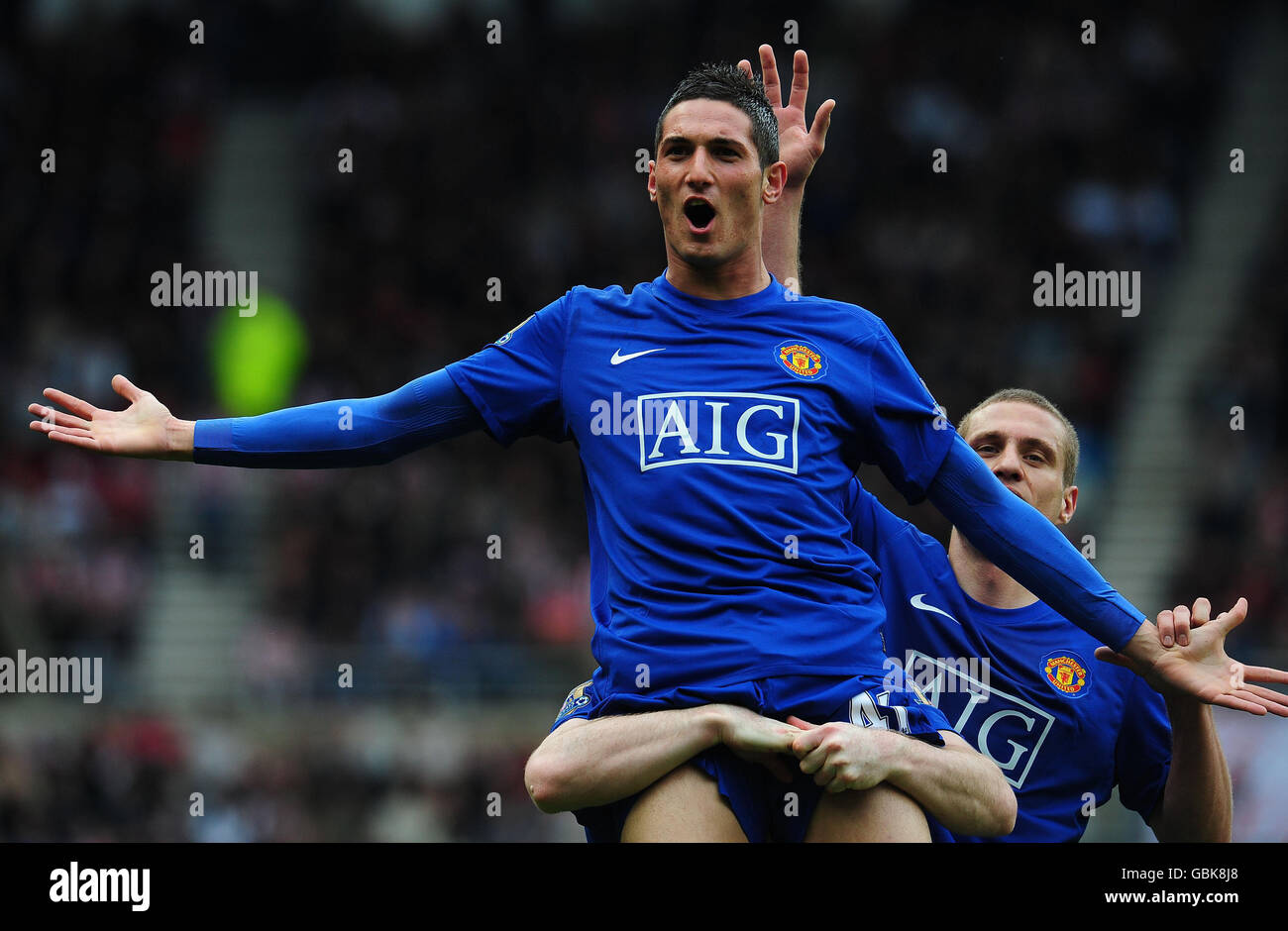 Manchester United's Federico Macheda celebrates scoring his sides ...