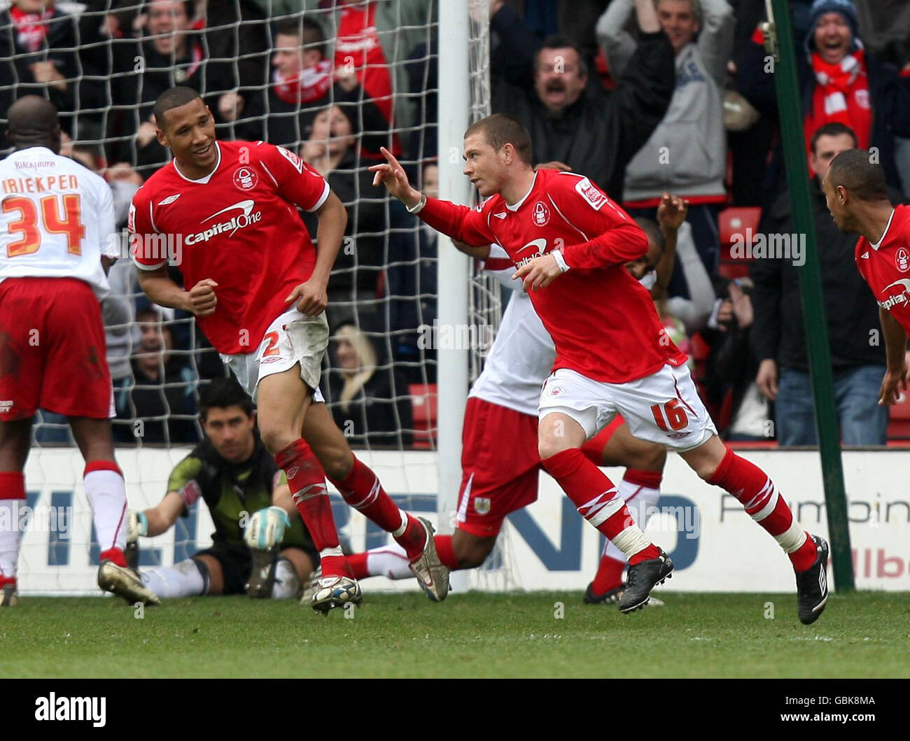 Nottingham Forest's Joe Garner celebrates scoring their second goal of ...