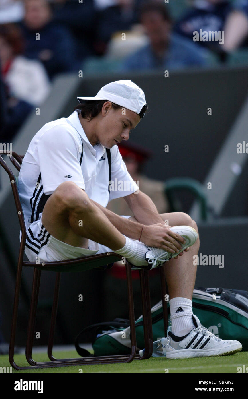 Tennis - Wimbledon 2004 - First Round - Wesley Moodie v Guillermo Coria ...