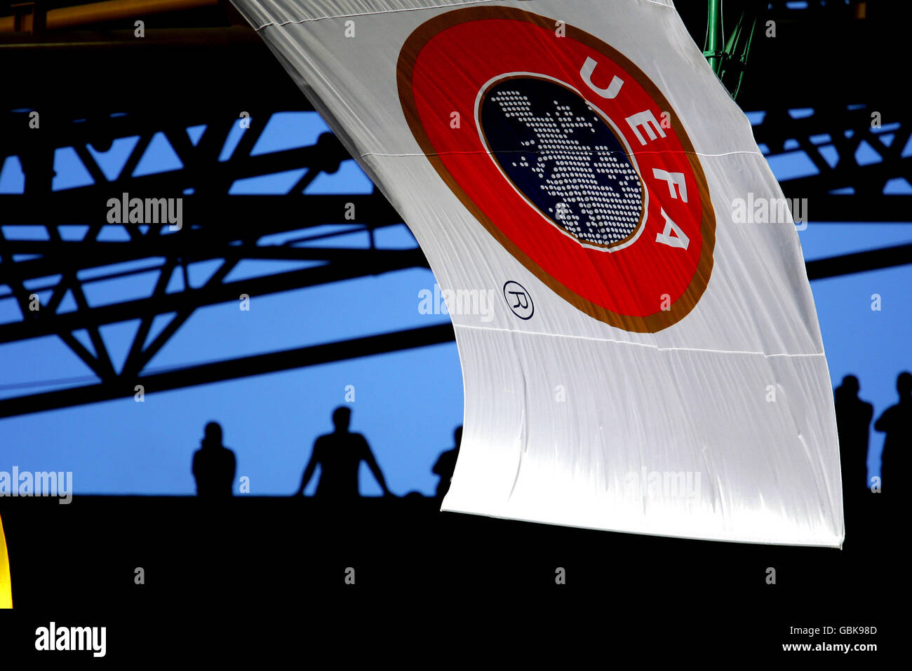 Football euro 2004 general view flag silhouette hi-res stock ...