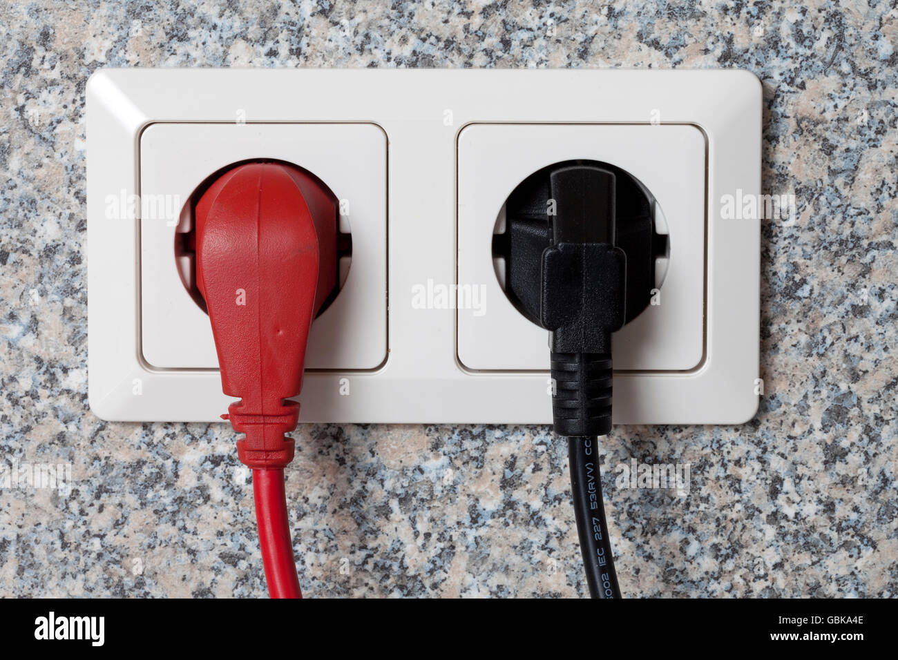 Double power socket hi-res stock photography and images - Alamy