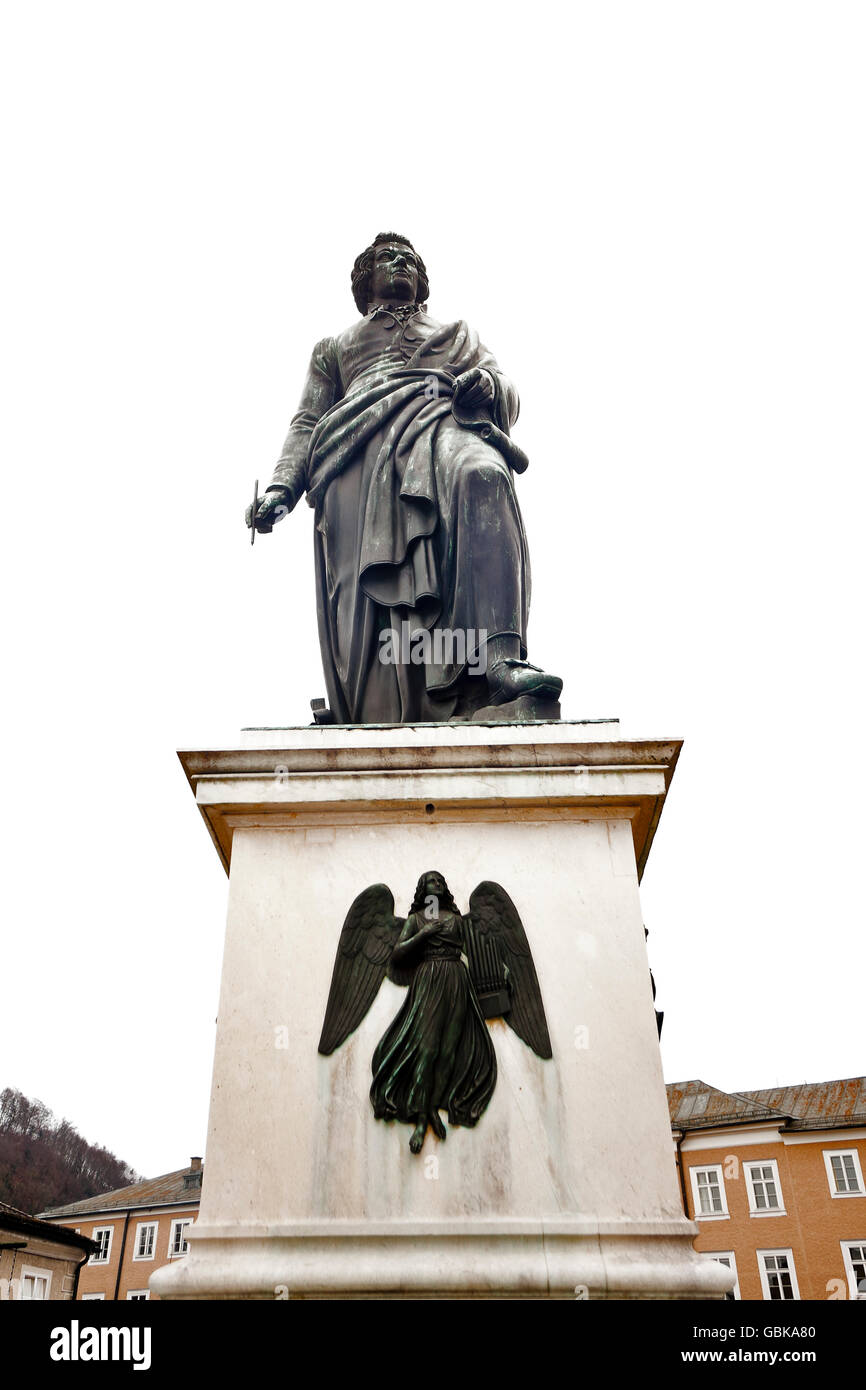 Mozart statue on Mozart Square in the city of Salzburg, Austria, Europe ...
