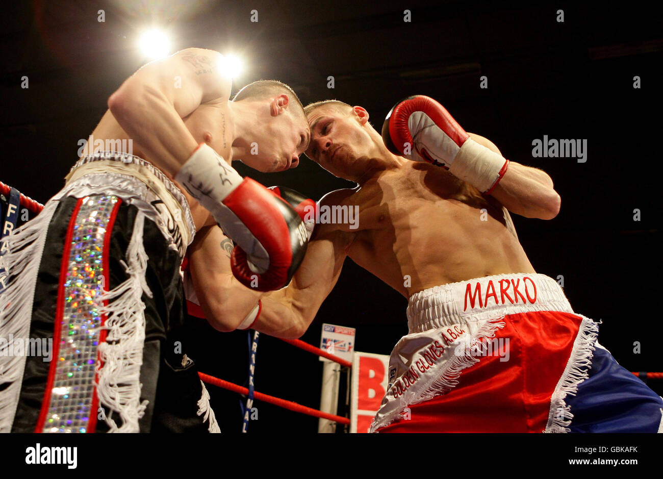 Jason Booth (left) fights Mark Moran (right) during the Super ...