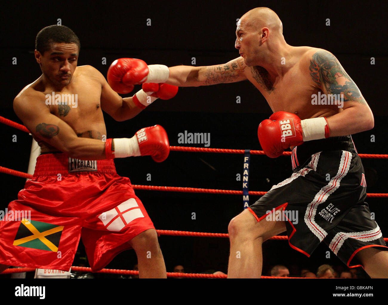 Carl Dilks (right) on top against Joe Ainscough (left) during the Super ...