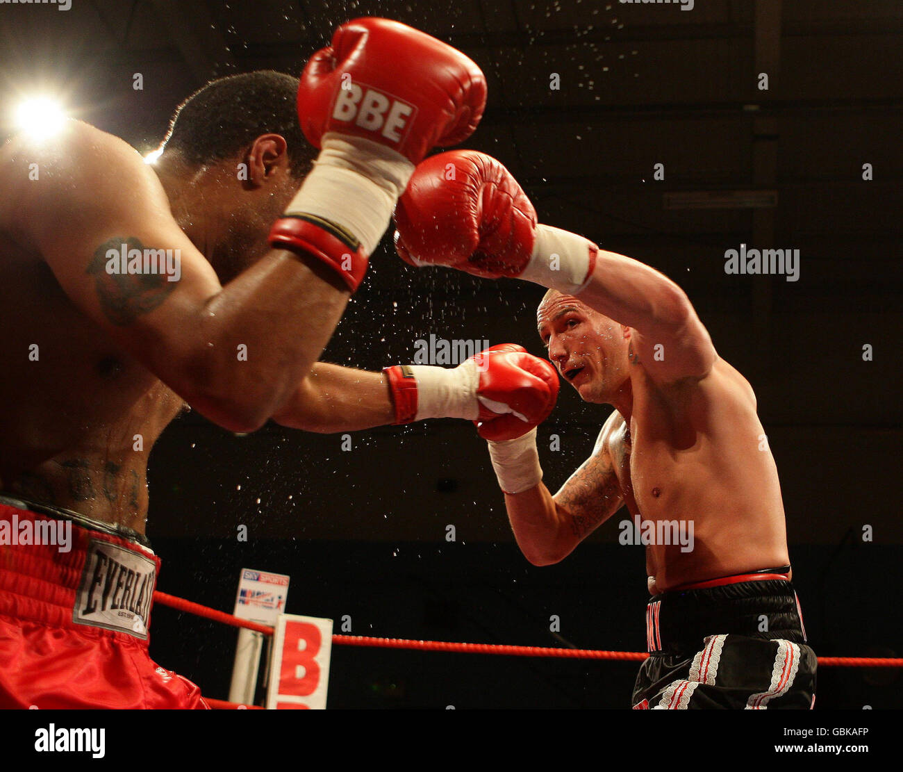 Carl Dilks (right) on top against Joe Ainscough (left) during the Super ...
