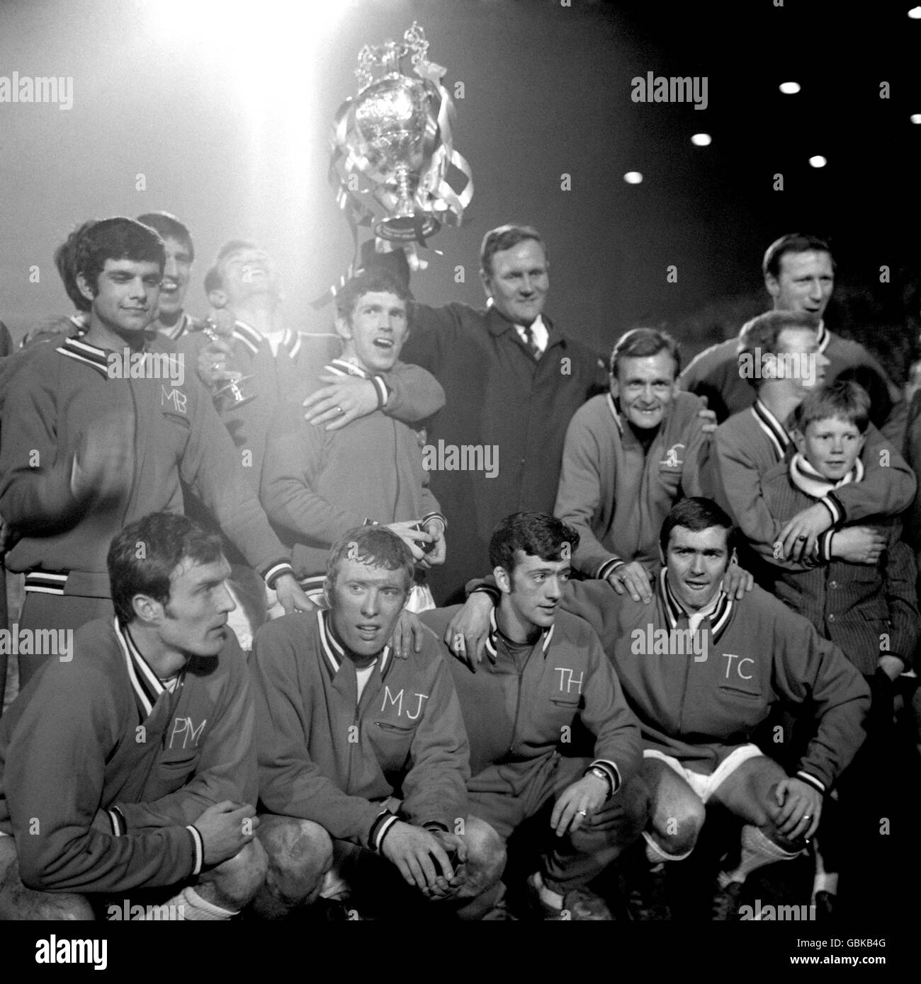 Leeds United celebrate with the League Championship trophy after the ...