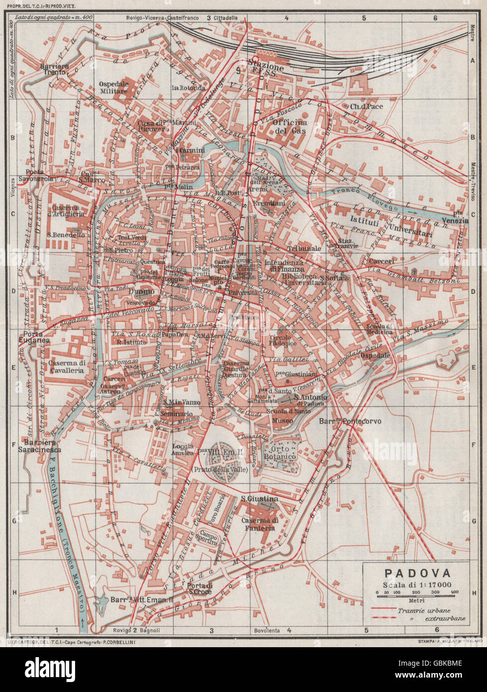 PADOVA. Vintage town city map plan. Italy, 1924 Stock Photo - Alamy PADOVA. Vintage town city map plan. Italy, 1924 Stock Photo - Alamy