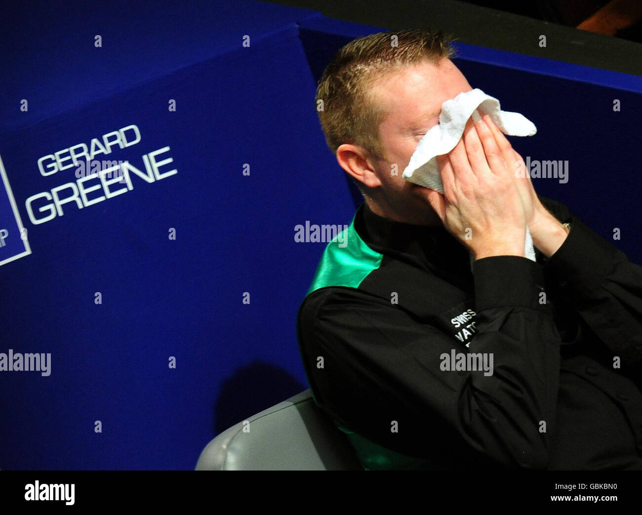 Gerard Greene reacts in his match against Ali Carter during the Betfred ...