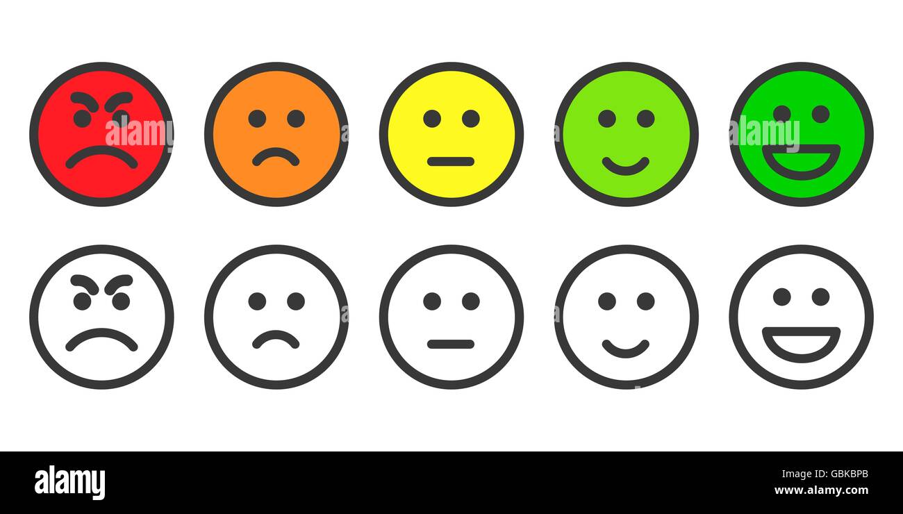 Green emoji satisfaction level Stock Vector Images - Alamy