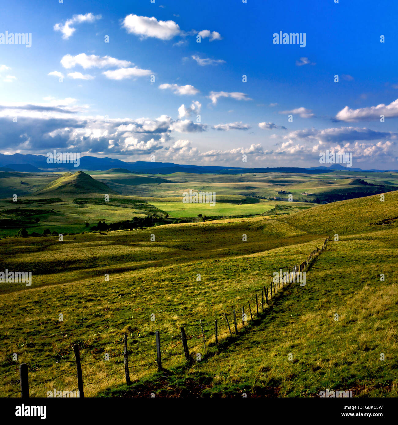 Rolling hills in Cezallier, Auvergne, France, Europe Stock Photo - Alamy