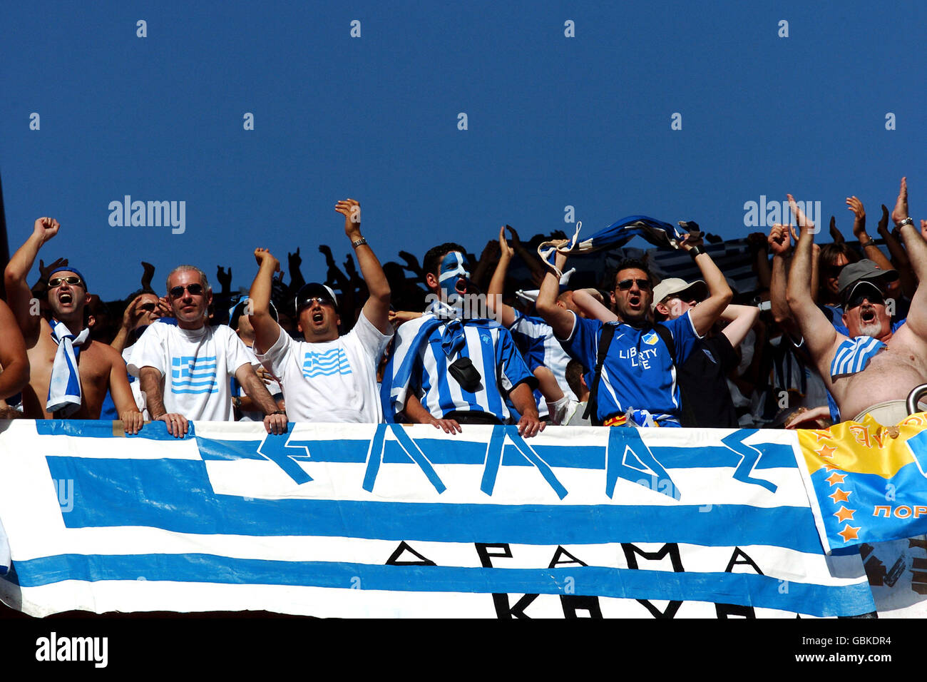 Greece fans soak up atmosphere hi-res stock photography and images - Alamy