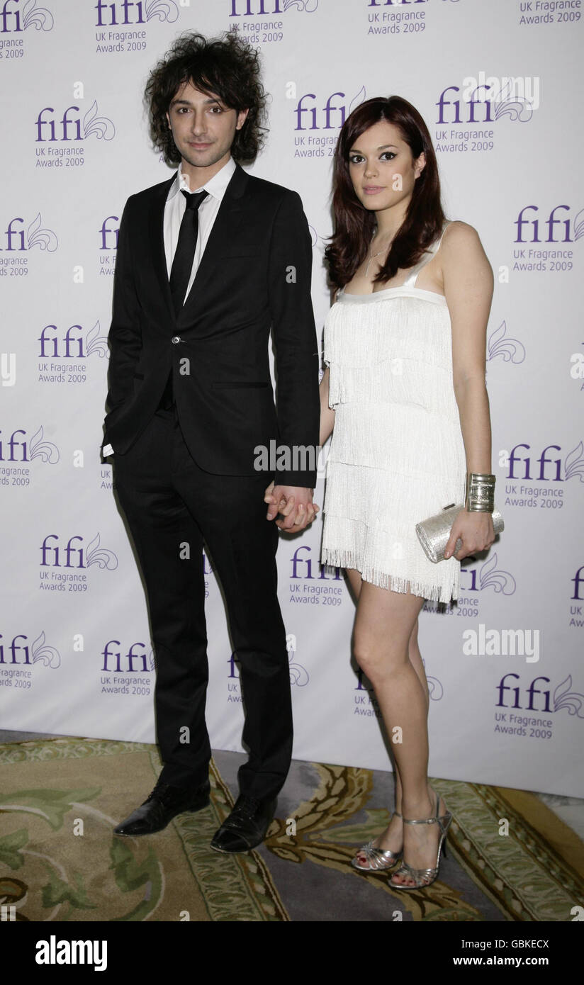 Alex Zane and guest Iraina arriving for the FiFi UK Fragrance Awards at ...